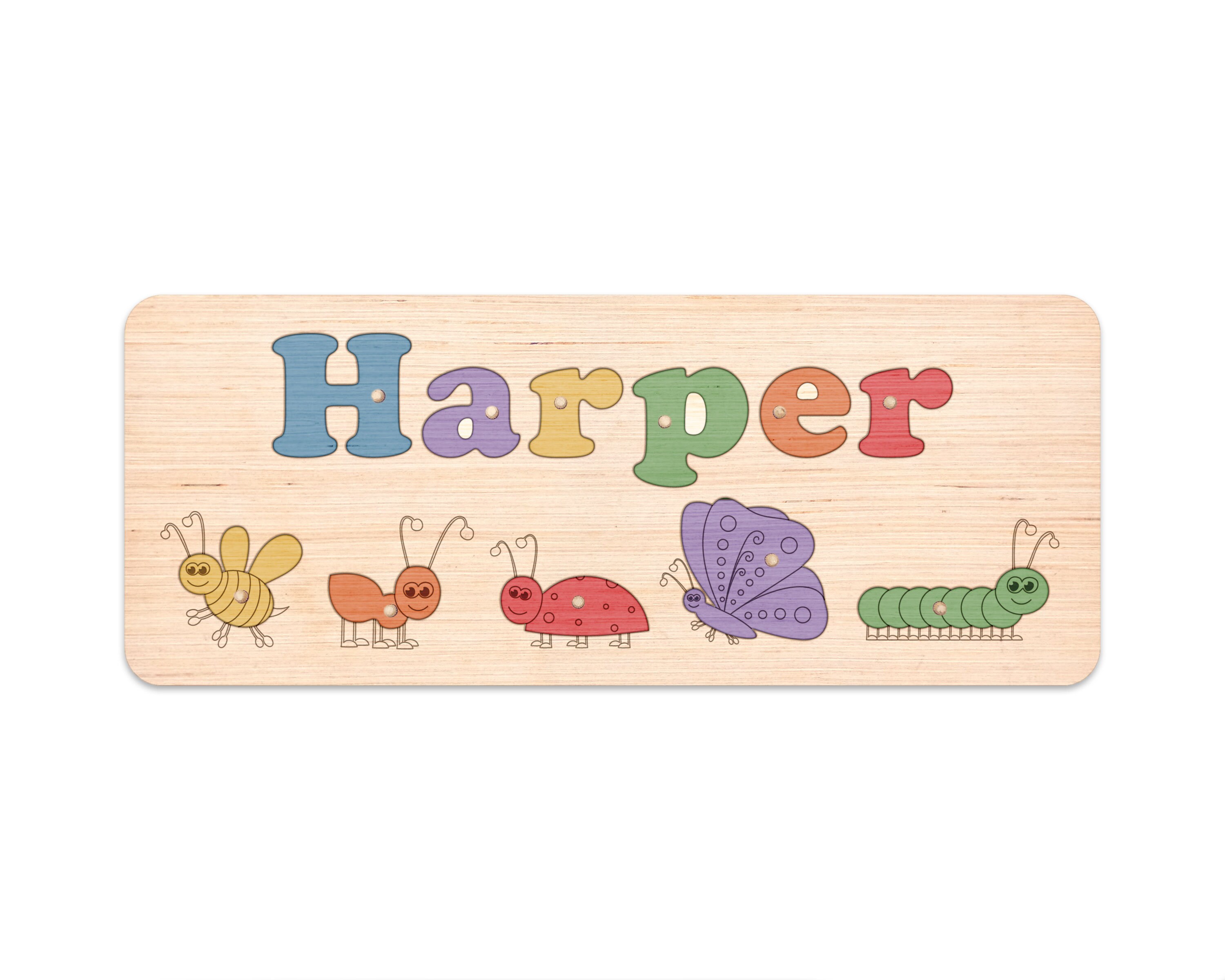 Dyed Bugs Insects Name Puzzle / Custom Kids Name Puzzle / | Etsy