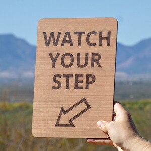 Wooden Watch Your Step Sign / Watch Your Step / Business Sign / Office ...