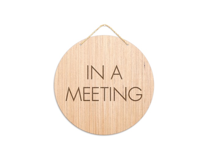 Wooden in a Meeting Sign / Engraved "in a Meeting" Sign / Business ...