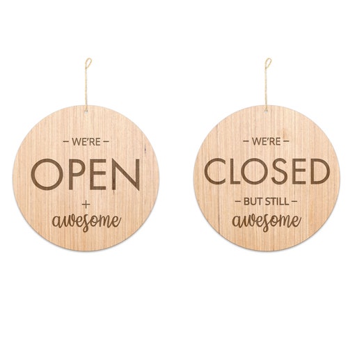 Office Open Closed Sign / Wood Open Closed Sign / Business - Etsy