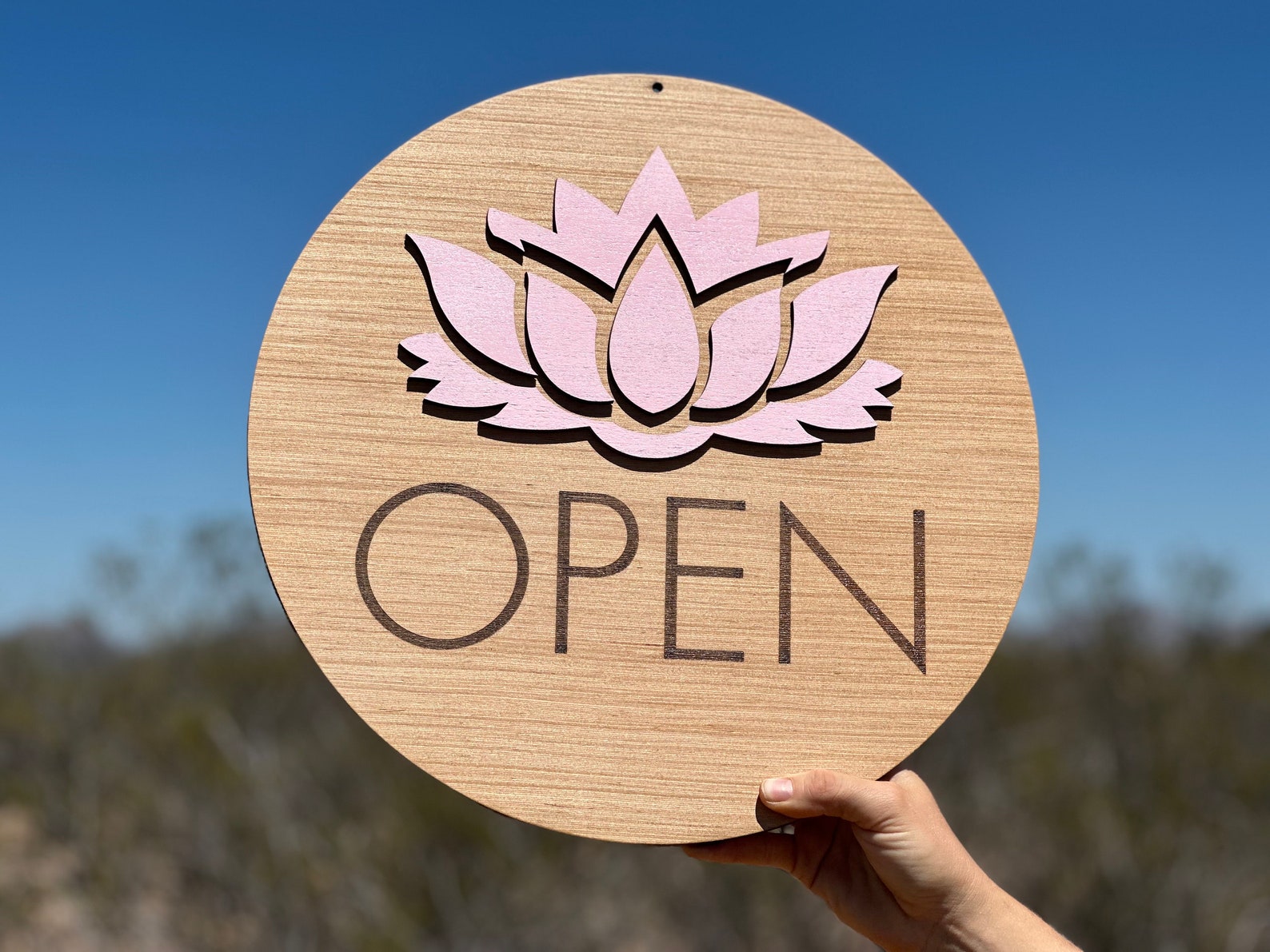 Lotus Flower Open Closed Sign / Open Sign / Closed Sign / - Etsy