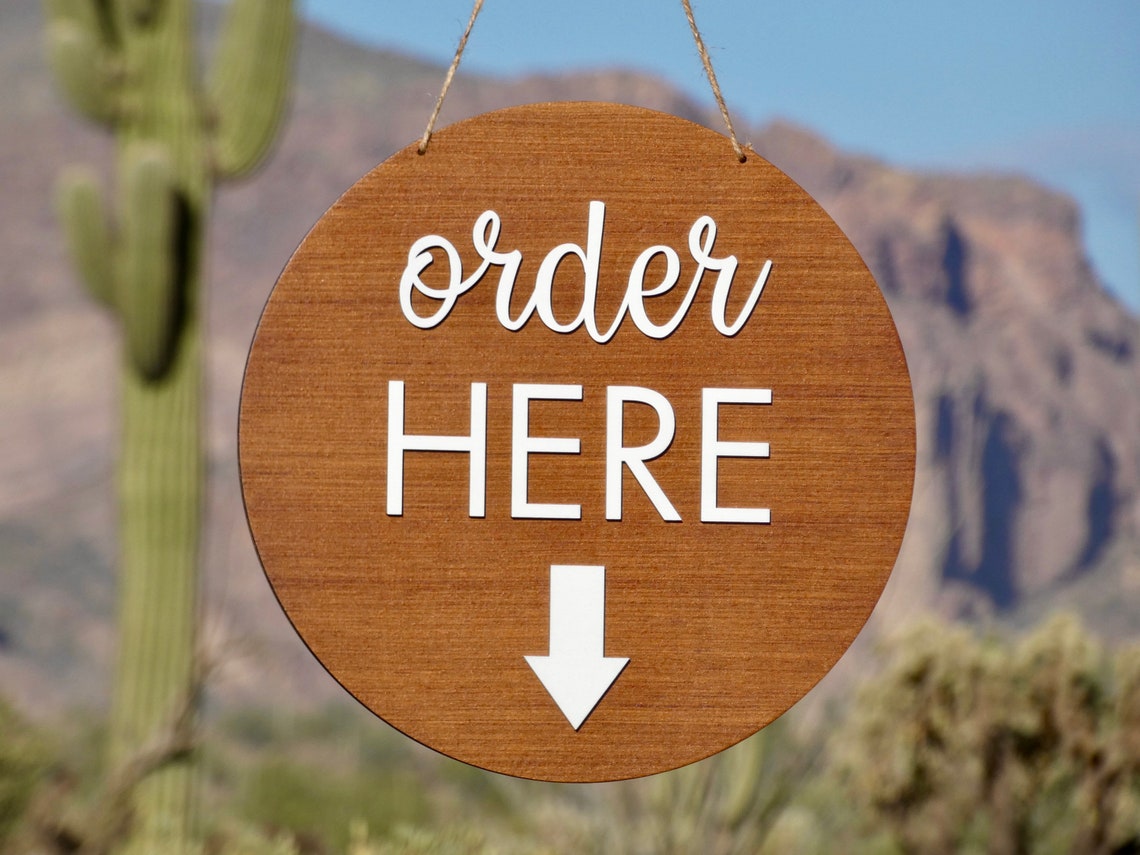 Stained order Here Sign / Business Order Here Sign | Etsy