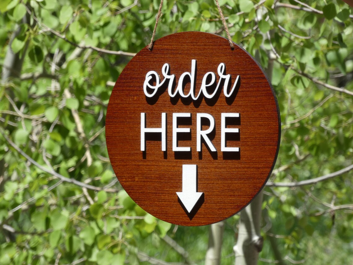 Stained Order Here Sign / Business Order Here Sign | Etsy