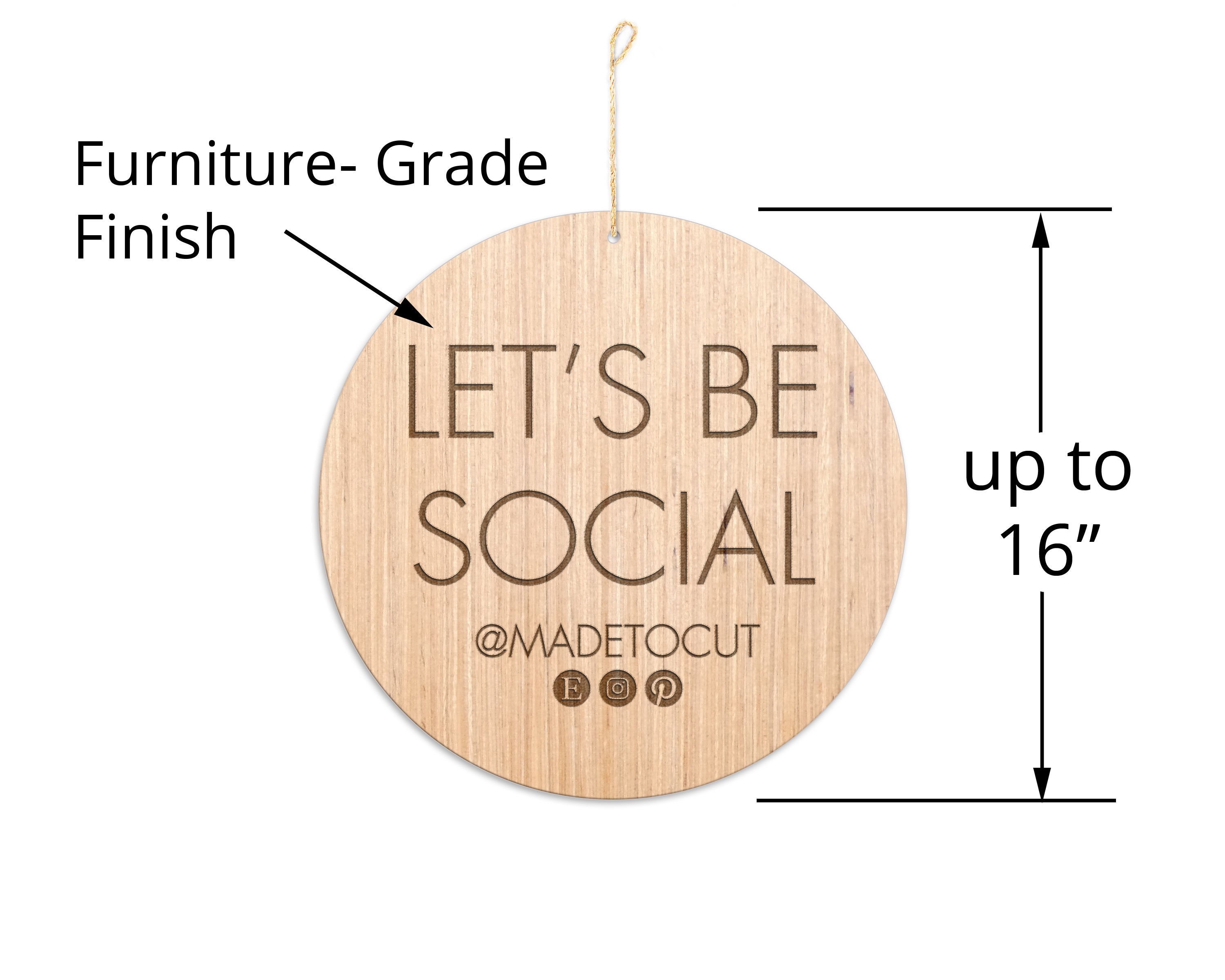 Engraved Let's Be Social Sign / Personalized | Etsy