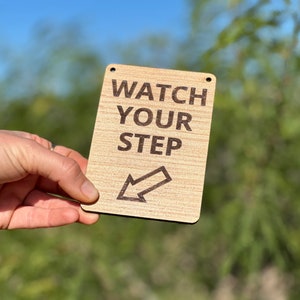 Wooden Watch Your Step Sign / Watch Your Step / Business Sign / Office ...