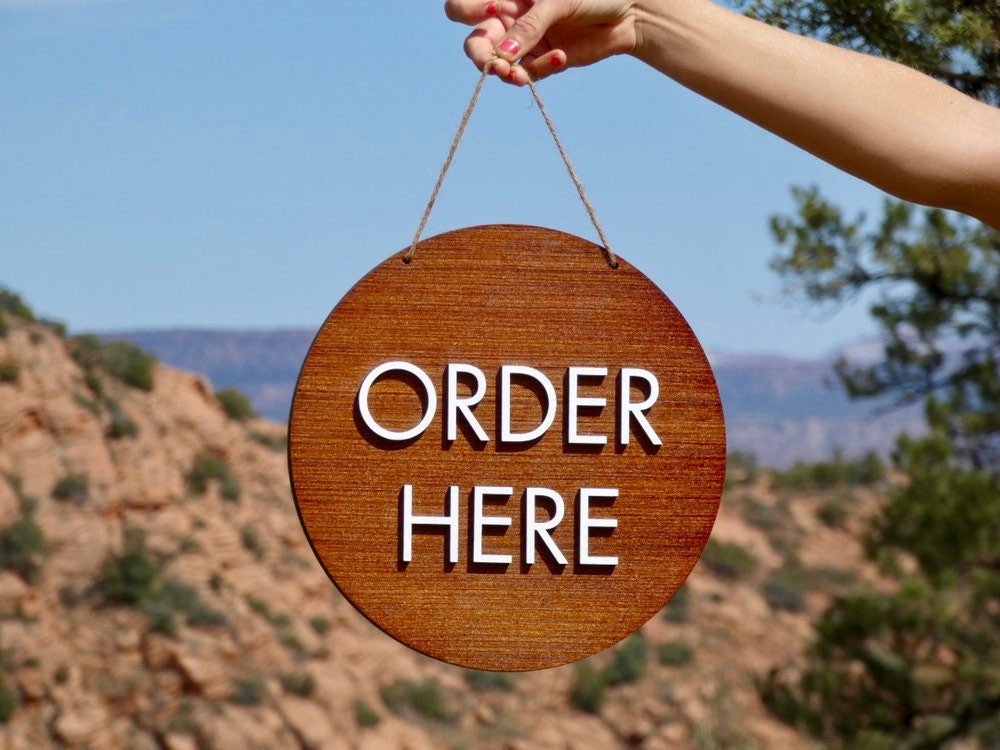 Business order Here Sign / Stained order - Etsy