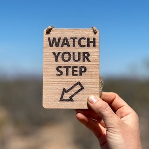 Wooden Watch Your Step Sign / Watch Your Step / Business Sign / Office ...