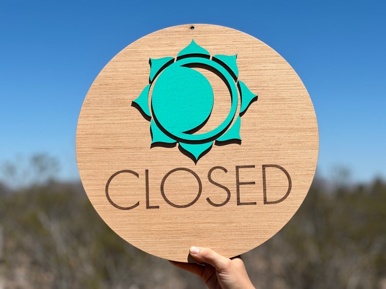 Lotus Flower Open Closed Sign / Open Sign / Closed Sign / - Etsy