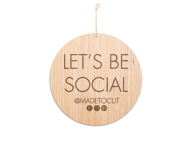 Engraved let's Be Social Sign / Personalized | Etsy