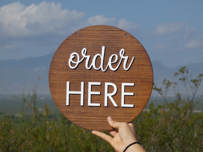 Stained order Here Sign / Business Order Here Sign | Etsy