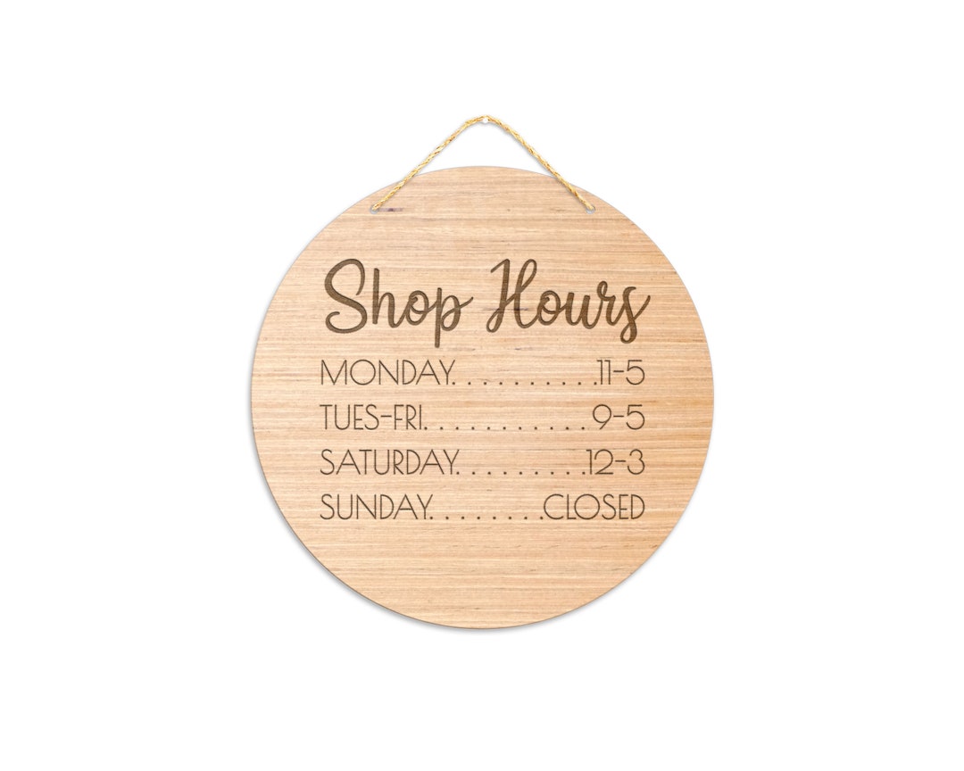 Business Hours Sign / Custom Office Hours Sign / Shop Hours - Etsy