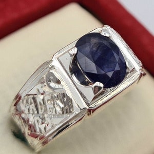Sapphire Ring CUSTOMIZED Your Name Best Couple Gift Natural Sapphire ...