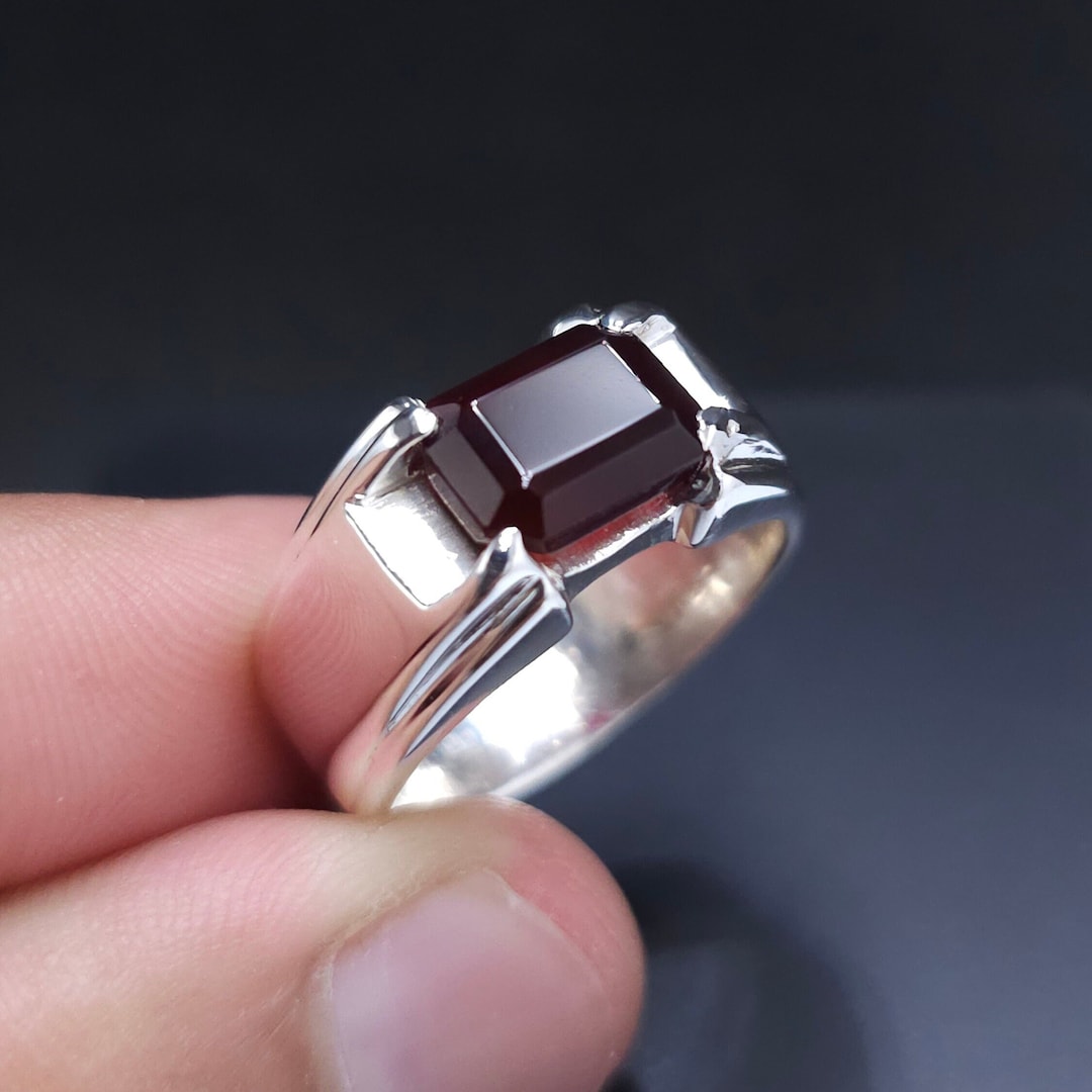 Rare Agate Aqeeq Aqiq Eastern Ring , Kabadi Black Agate Stone Ring Real ...