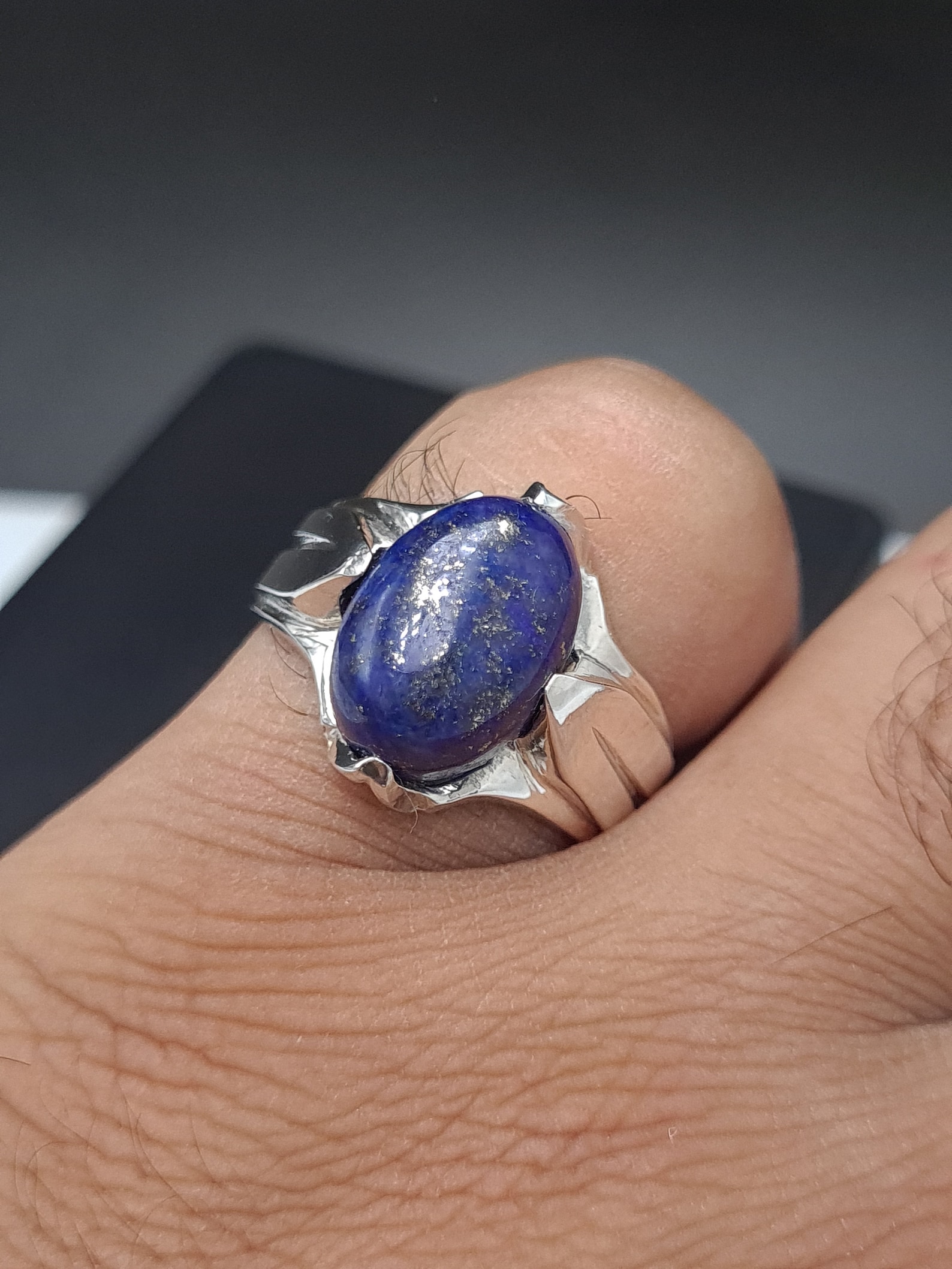 Mens Lapis Lazuli Ring Lajward Ring Sterling Silver Lapis Ring for Man ...