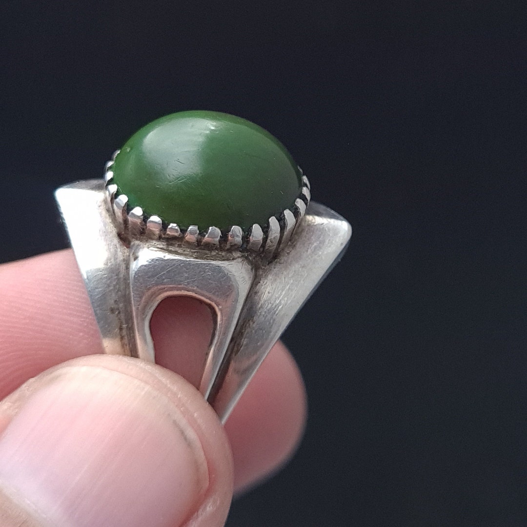 Rare Very Old Preserved GGI Certified Green Turquoise Ring Vintage ...