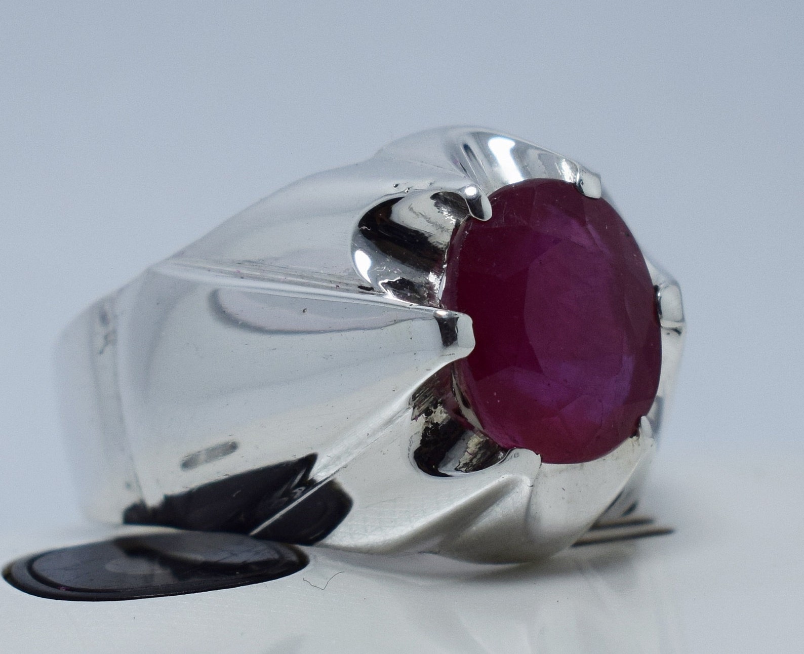 Ruby Ring Natural Ruby Sterling Silver Men Ring Real Ruby | Etsy