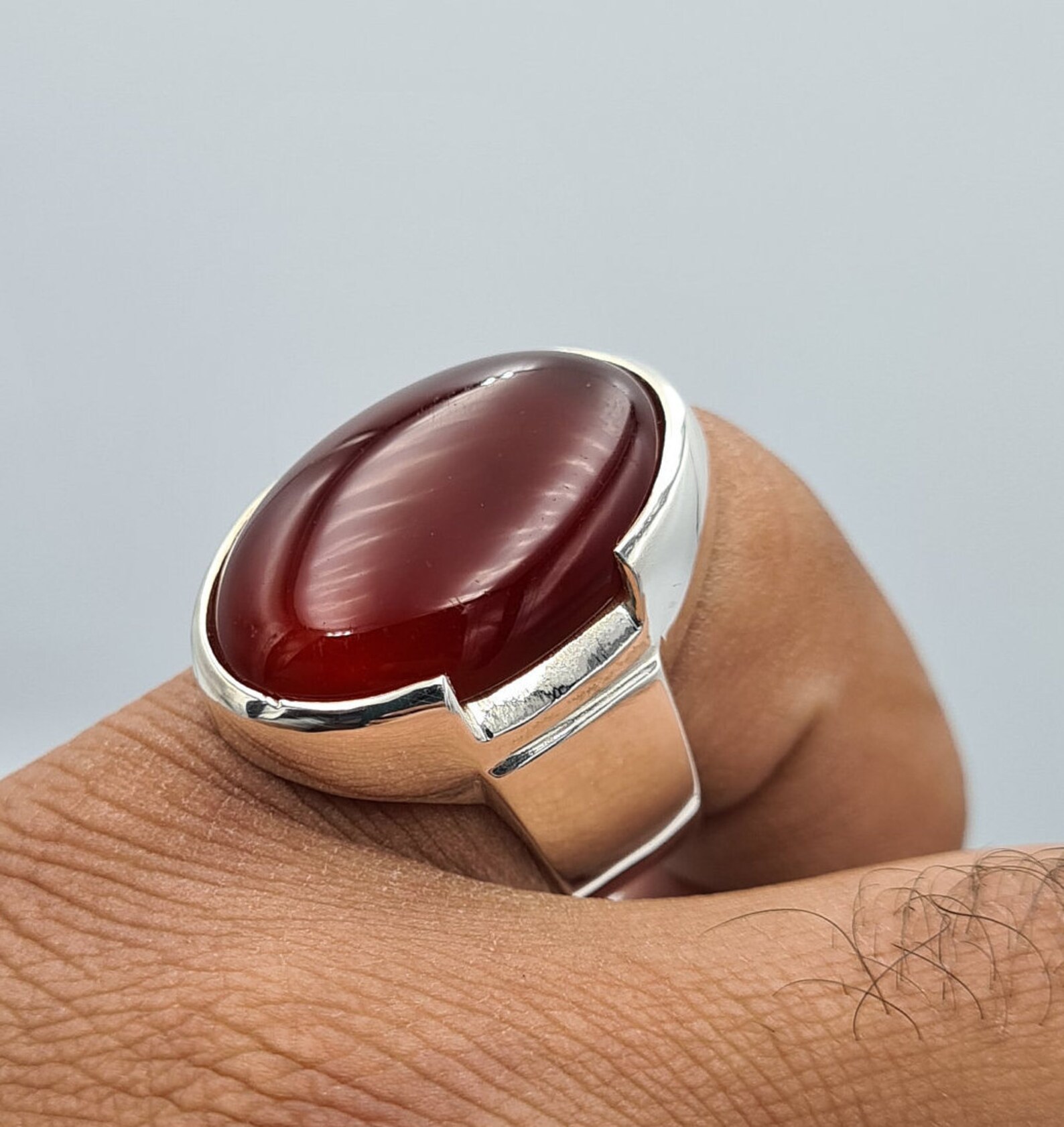 Unisex Aqeeq Ring Real Agate Gemstone Jewelry Rings Handmade - Etsy
