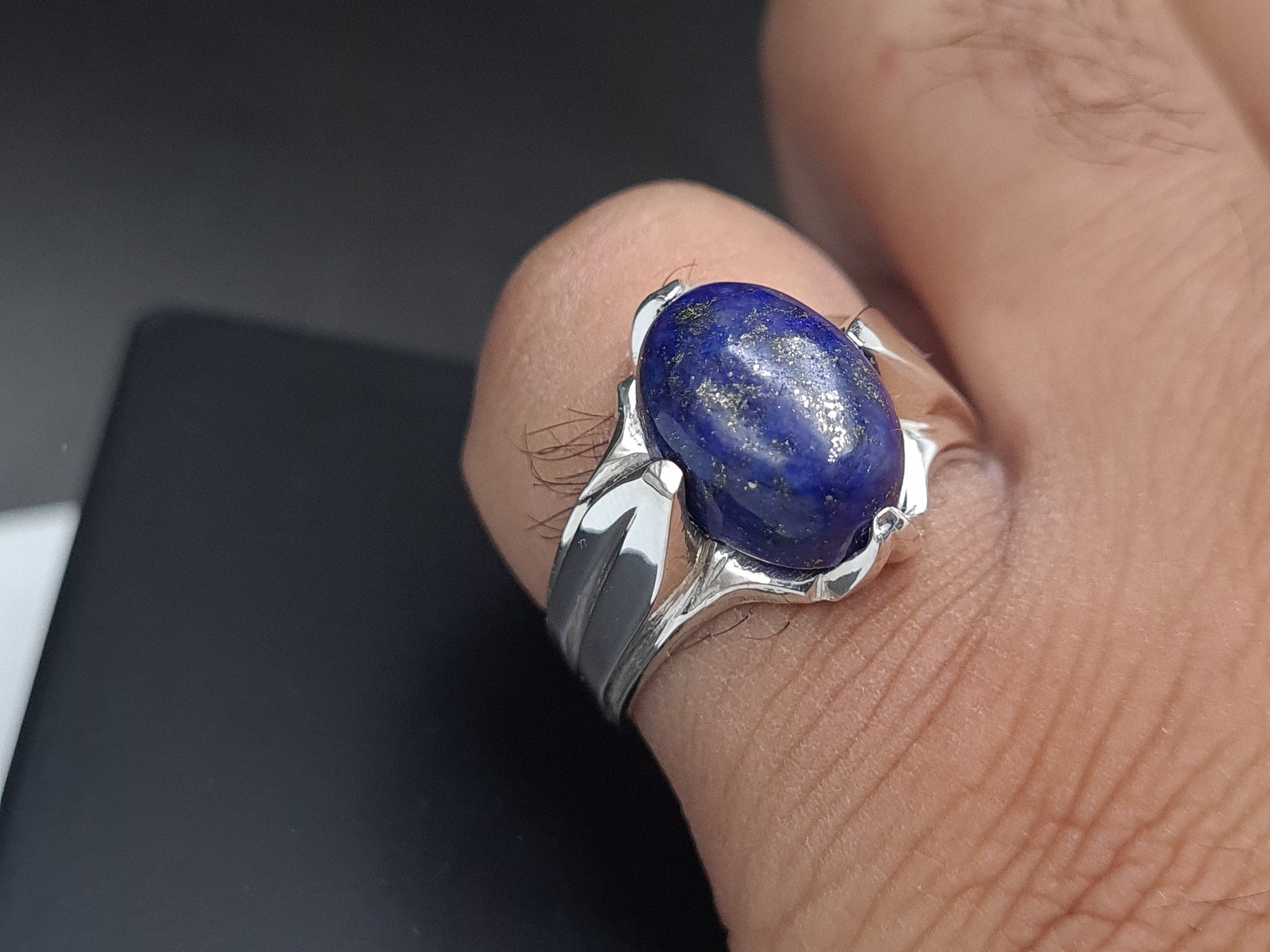 Mens Lapis Lazuli Ring Lajward Ring Sterling Silver Lapis Ring for Man ...