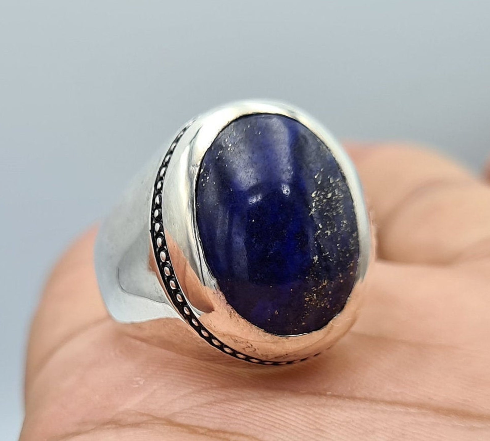 Lapis Lazuli Ring, Handmade 925 Sterling Silver, Lazurite Stone - Etsy
