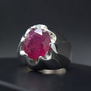 Mens Ruby Ring From African Mines High Quality Flux Filled Mens Ruby ...