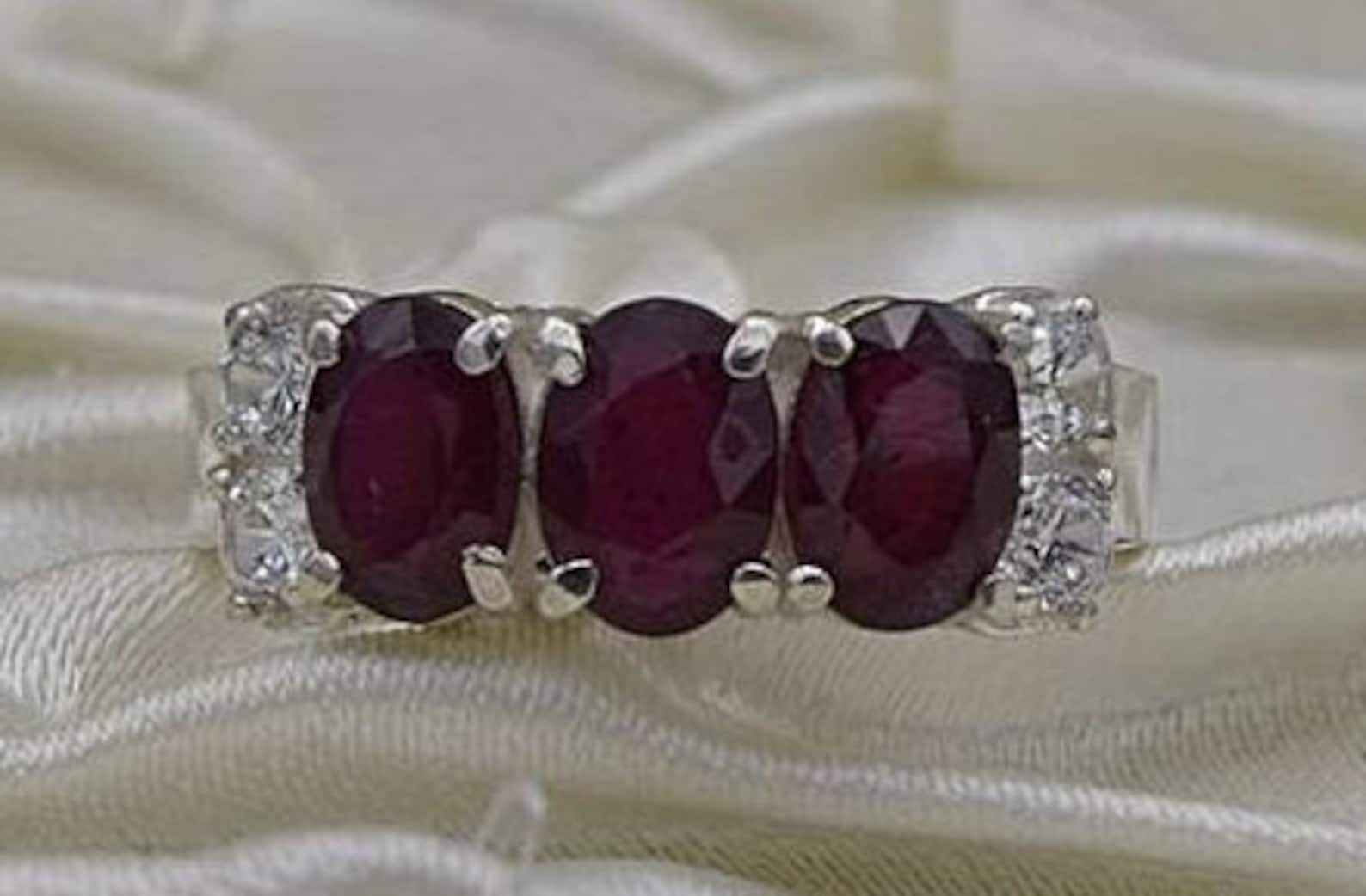 Natural Pigeon Blood Red Ruby Ring, Handmade 925 Sterling Silver Mens ...
