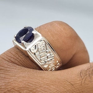 Sapphire Ring CUSTOMIZED Your Name Best Couple Gift Natural Sapphire ...
