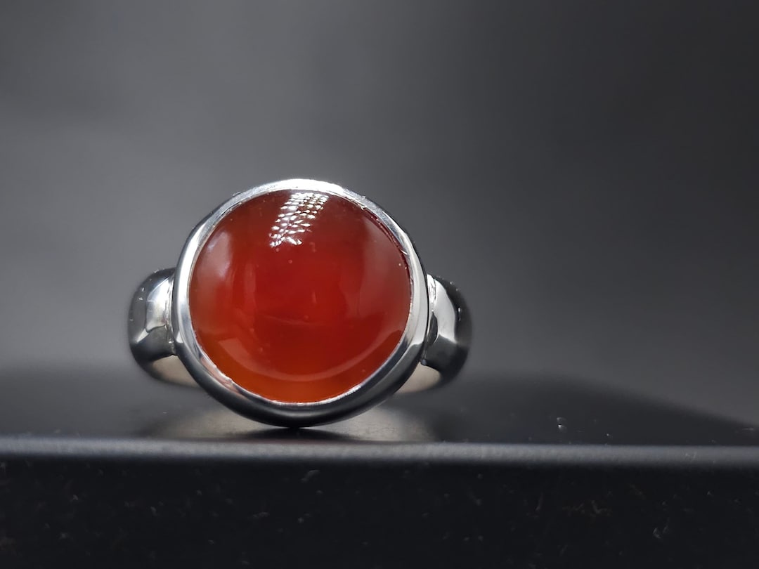 Unisex Yemeni Aqeeq Ring Shia Rings Sterling Silver 925 Natural Aqeeq ...