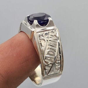 Sapphire Ring CUSTOMIZED Your Name Best Couple Gift Natural Sapphire ...