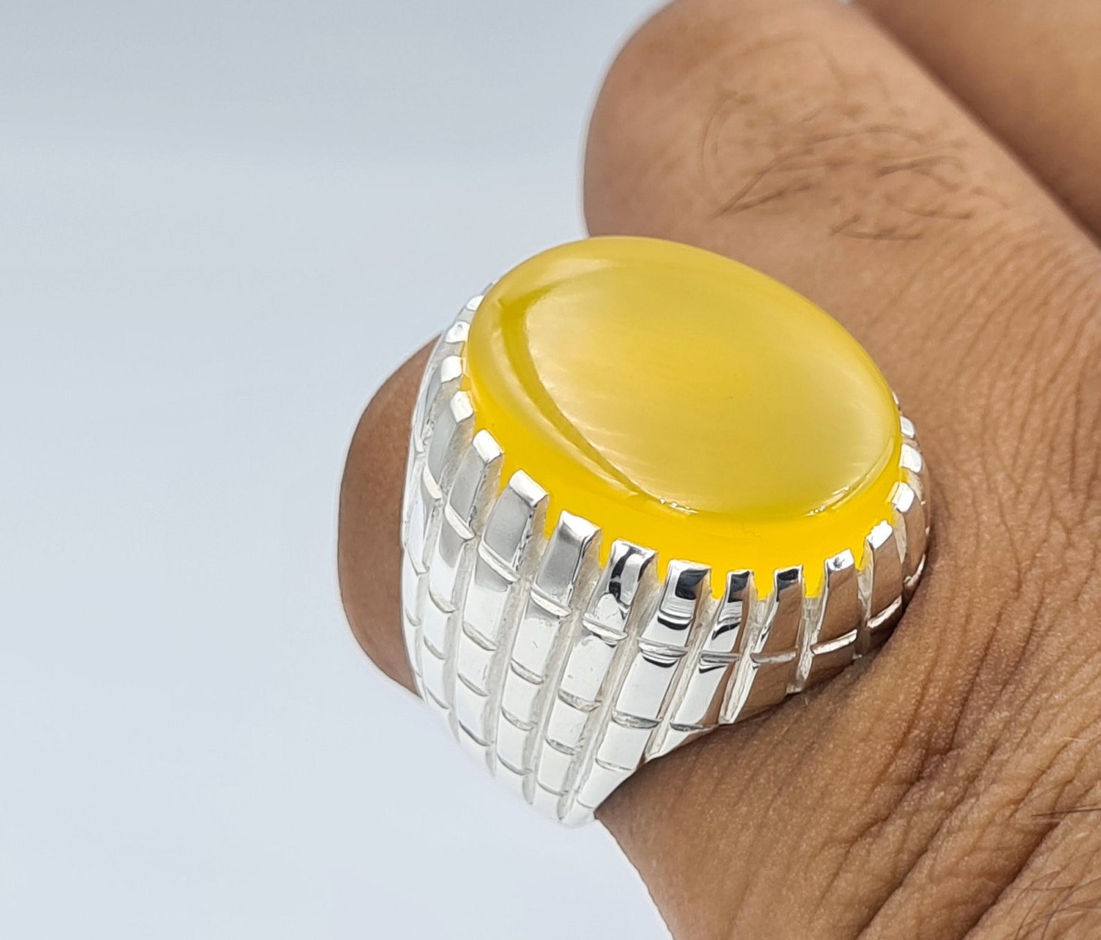 Yemeni Aqeeq Agate Akik Aqiq Handmade Sterling Silver Ring - Etsy