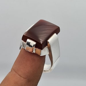 Yemeni Aqeeq Aqiq Akik Jewelry Unisex Ring Hakik Real Gemstone Ring ...