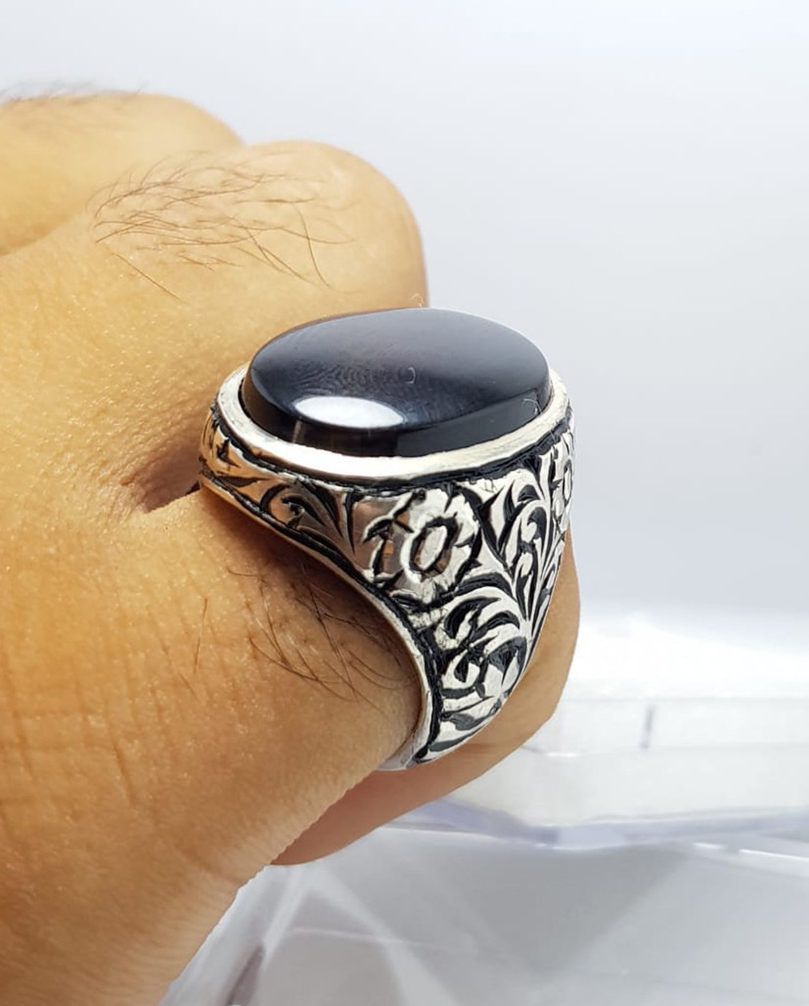 Natural Dark Black Blood Red Yemeni Aqeeq Ring Yamni Akik Ring - Etsy