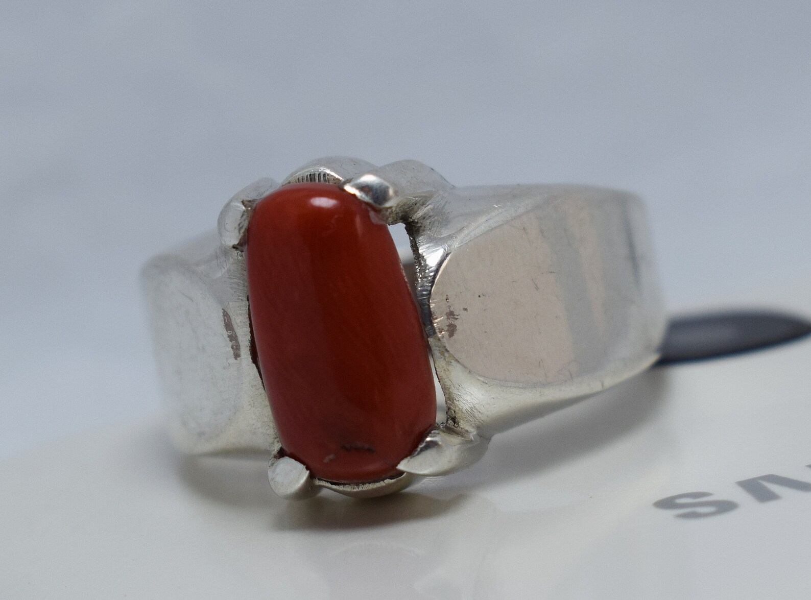 Natural Coral Marjan Ring Beautiful Handmade 925 Sterling Silver Ring ...