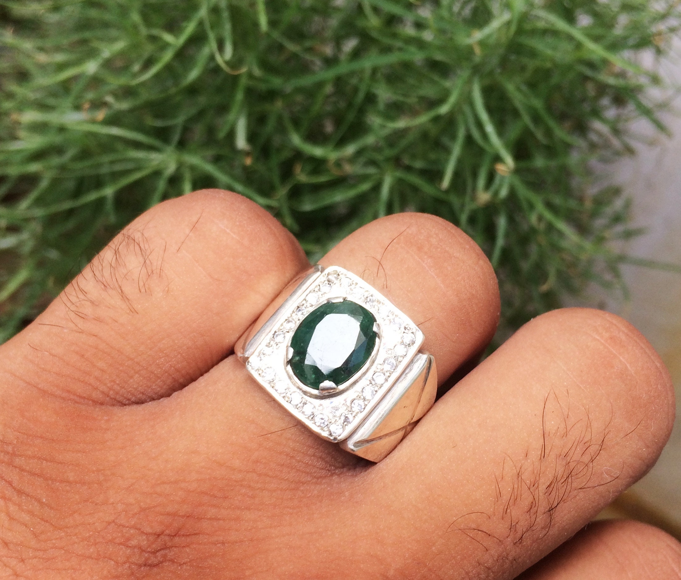 Emerald Ring Zambian Emerald Green Natural Unheated Emerald | Etsy