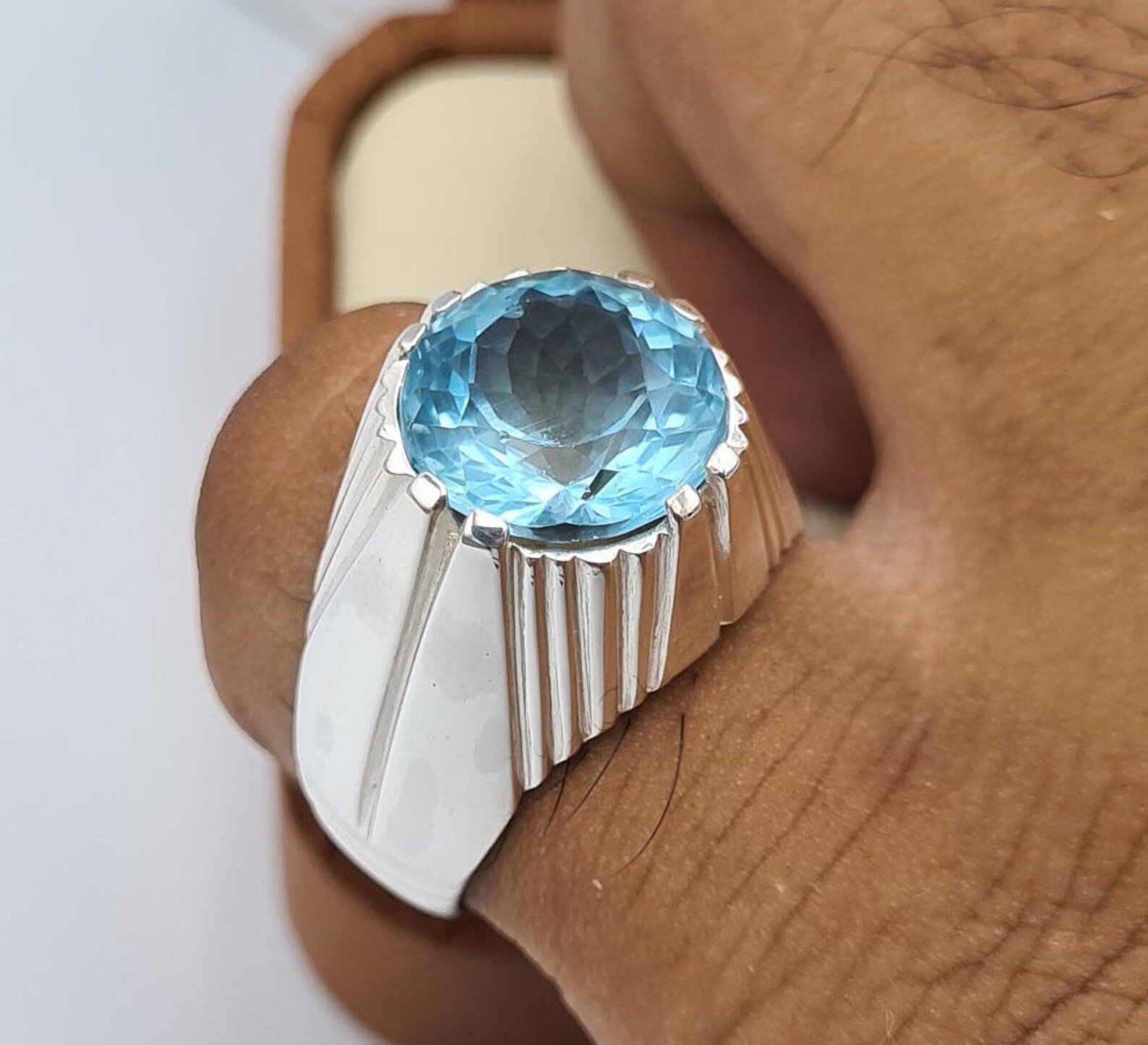 Top Quality Real Blue Topaz Sky Blue Topaz Jewelry Handmade - Etsy