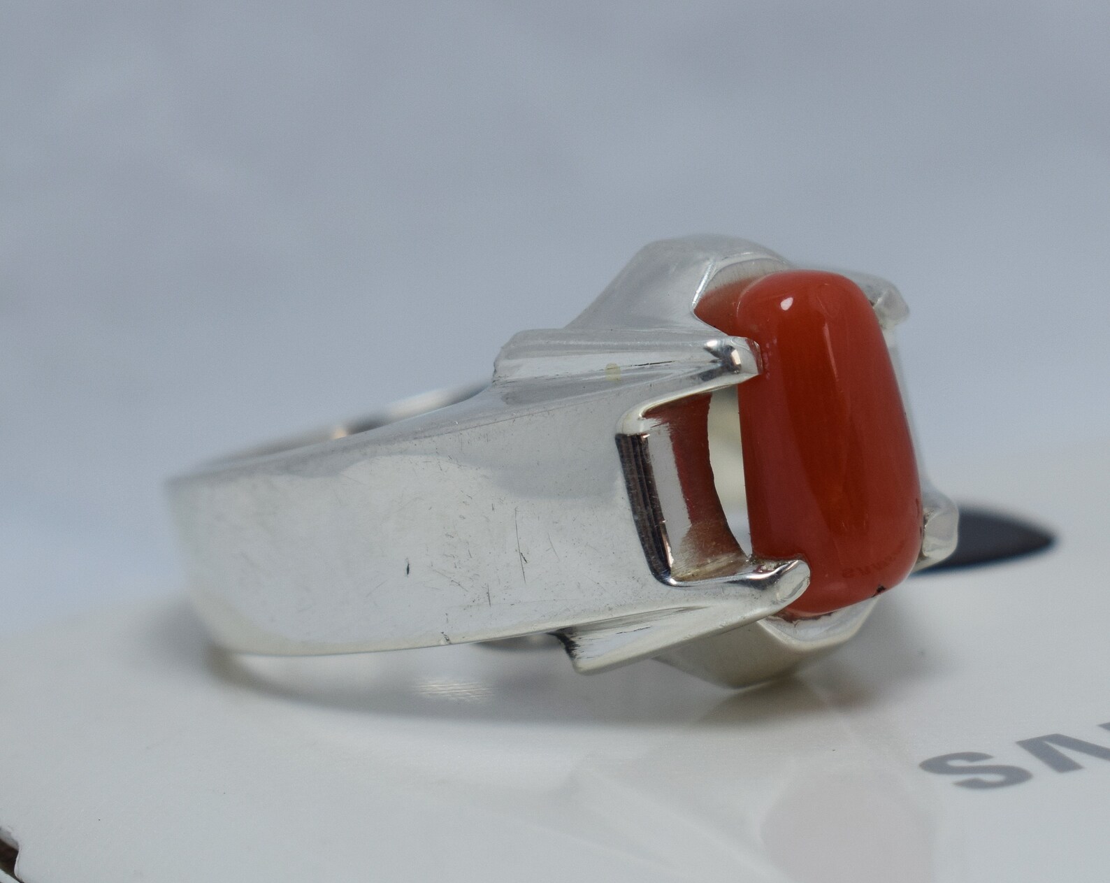 Sterling Silver Marjan Ring Coral Ring Coral Stone Moonga - Etsy