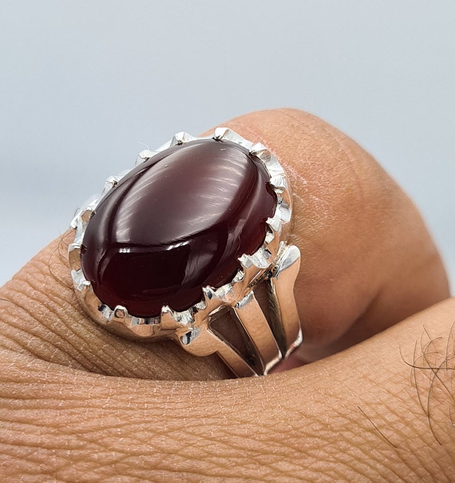 Yemeni Aqeeq Yamani Yamni Yemen Agate Akik Haqiq Ring Sterling - Etsy ...