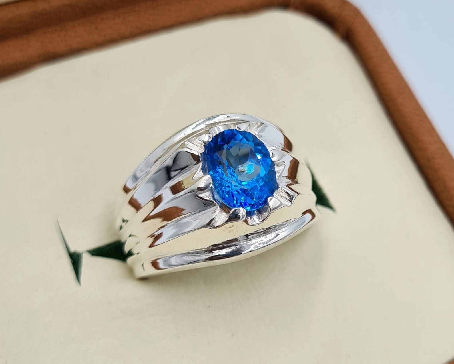 Rich Blue Topaz Super Clean Clear Real Topaz Stone Sterling | Etsy