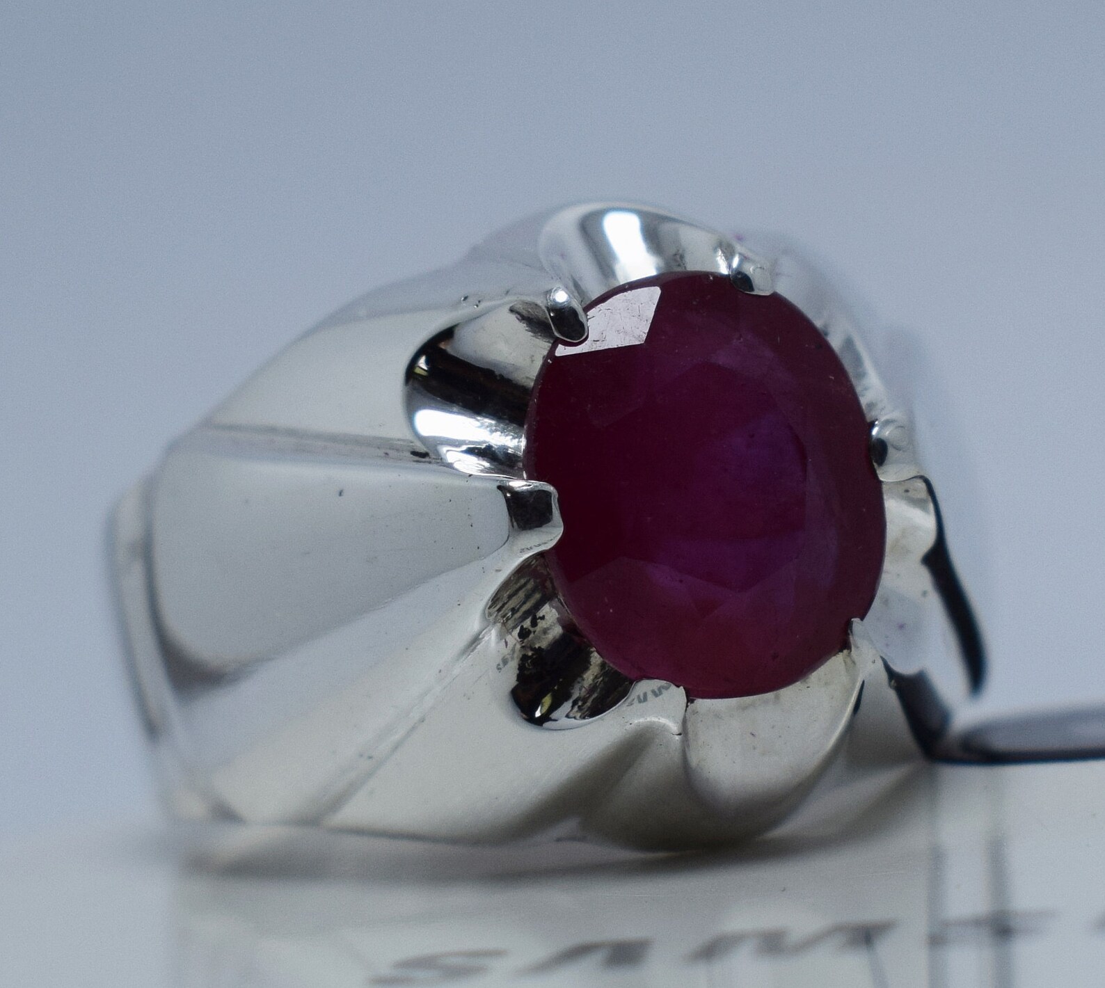 Ruby Ring Natural Ruby Sterling Silver Men Ring Real Ruby - Etsy