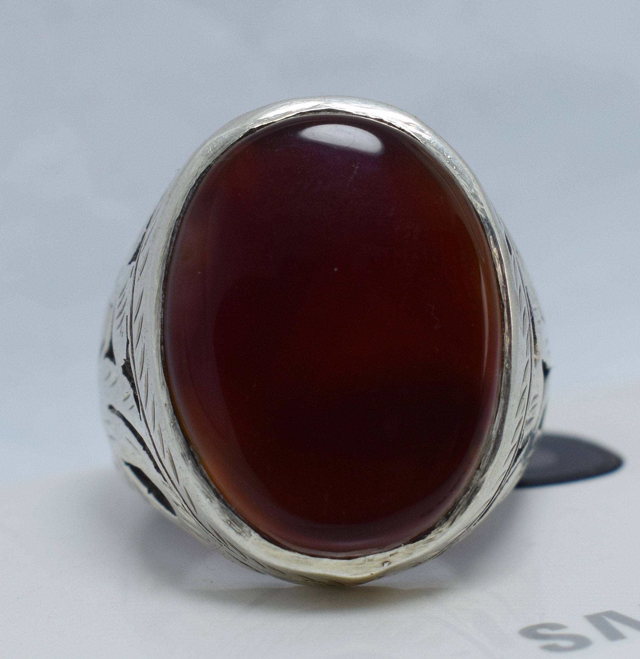 Natural Dark Blood Red Yemen Aqiq Yemeni Aqeeq Ring Yamni Akik | Etsy