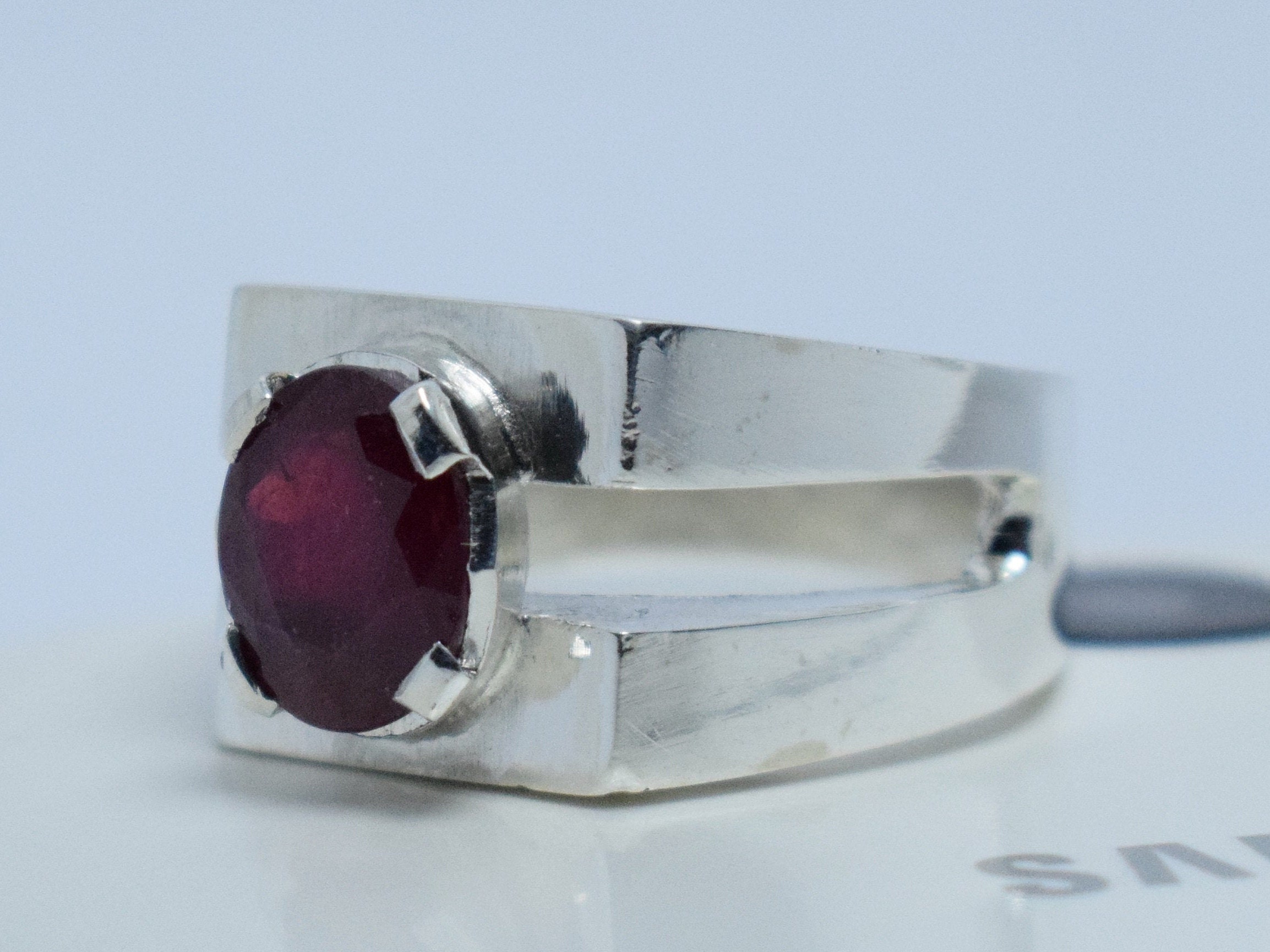 Natural Pigeon Blood Red Ruby Ring Band 925 Sterling Silver | Etsy