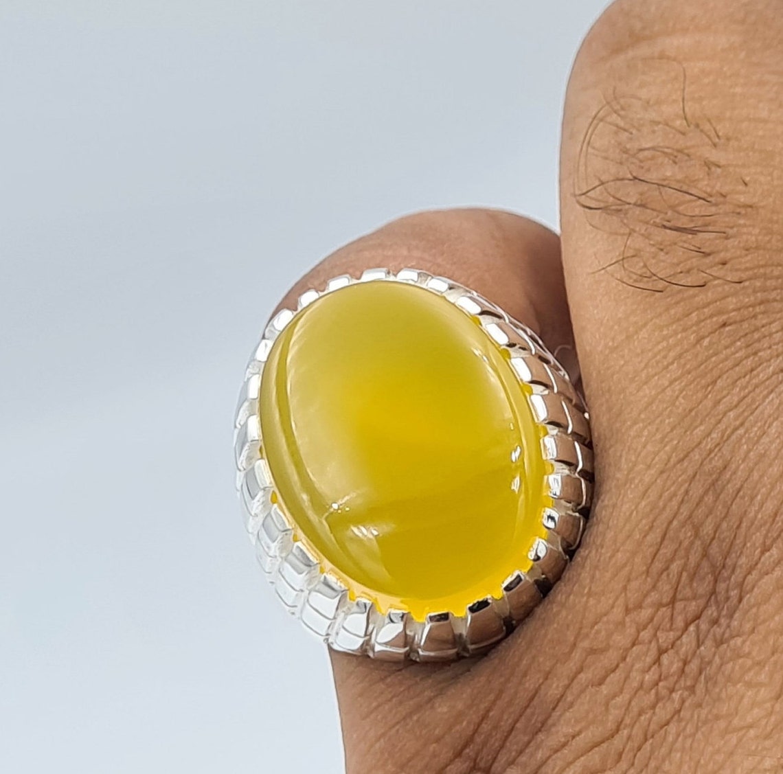 Yemeni Aqeeq Agate Akik Aqiq Handmade Sterling Silver Ring - Etsy