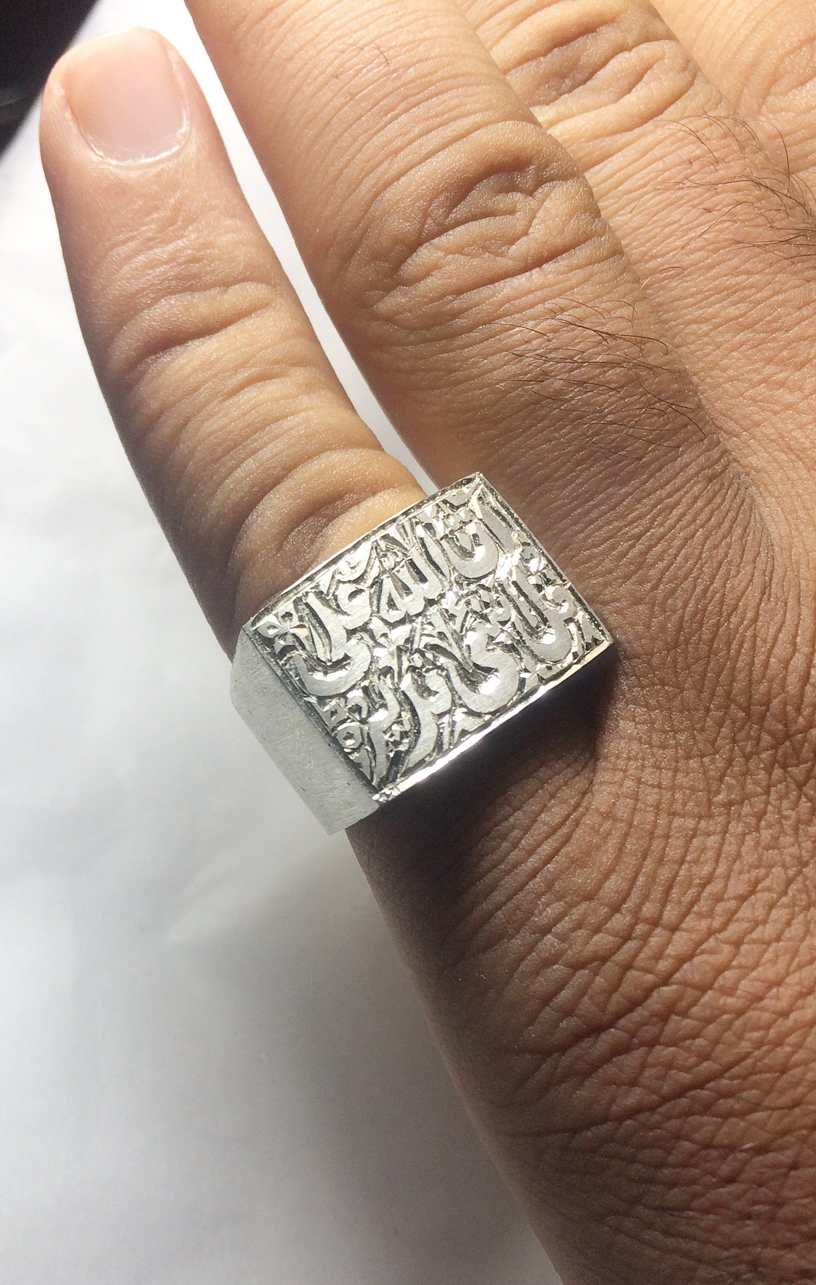 Islamic Ring Silver Ring Engraved Ring Amulet Islamic Silver - Etsy