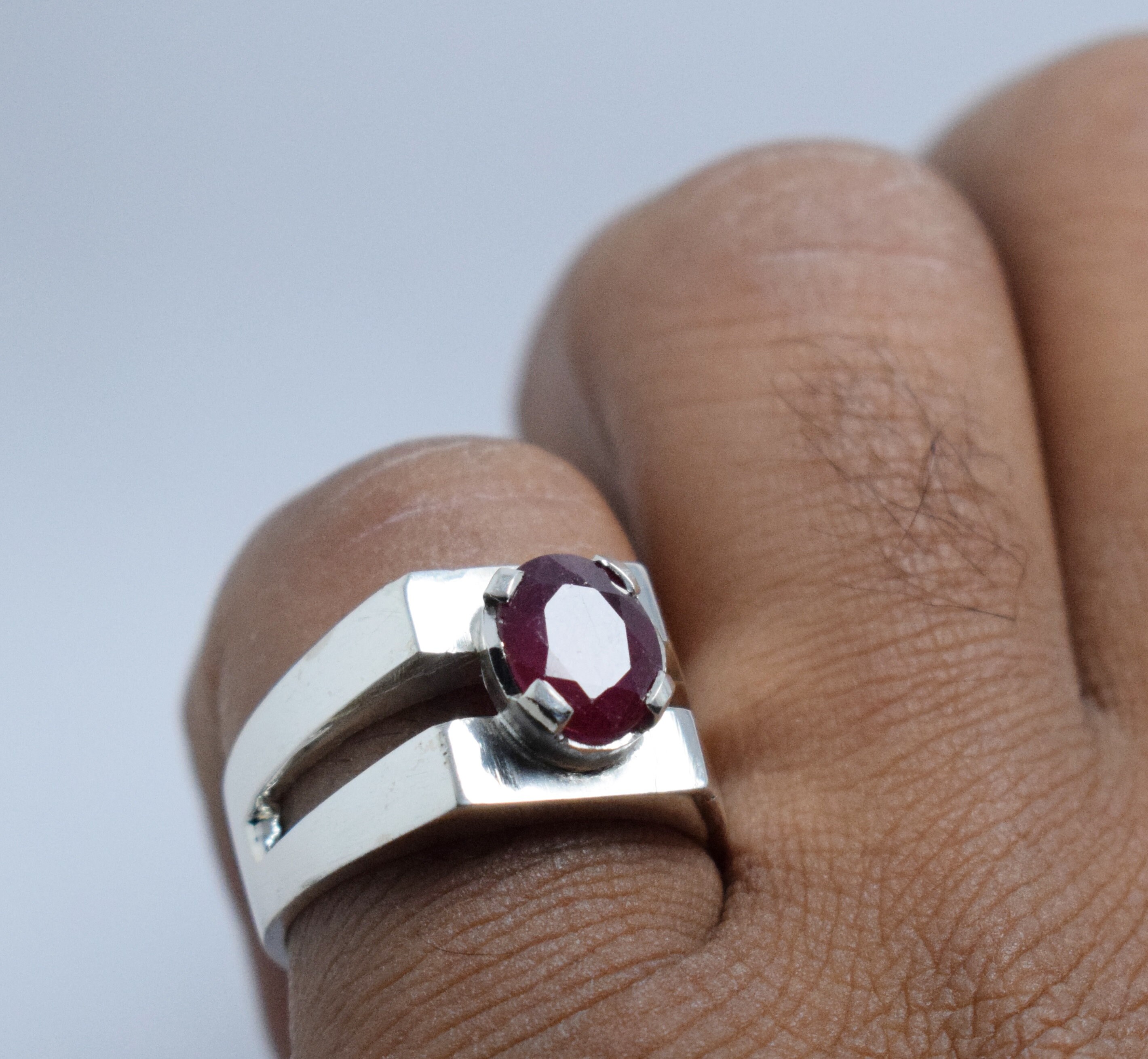 Natural Pigeon Blood Red Ruby Ring Band 925 Sterling Silver | Etsy