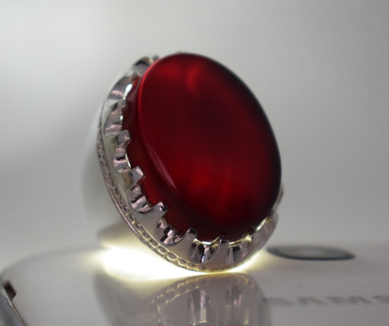 Aqeeq Ring Black Blood Red Yemeni Agate Akik Aqiq Rings | Etsy