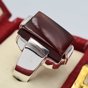 Yemeni Aqeeq Aqiq Akik Jewelry Unisex Ring Hakik Real Gemstone Ring ...