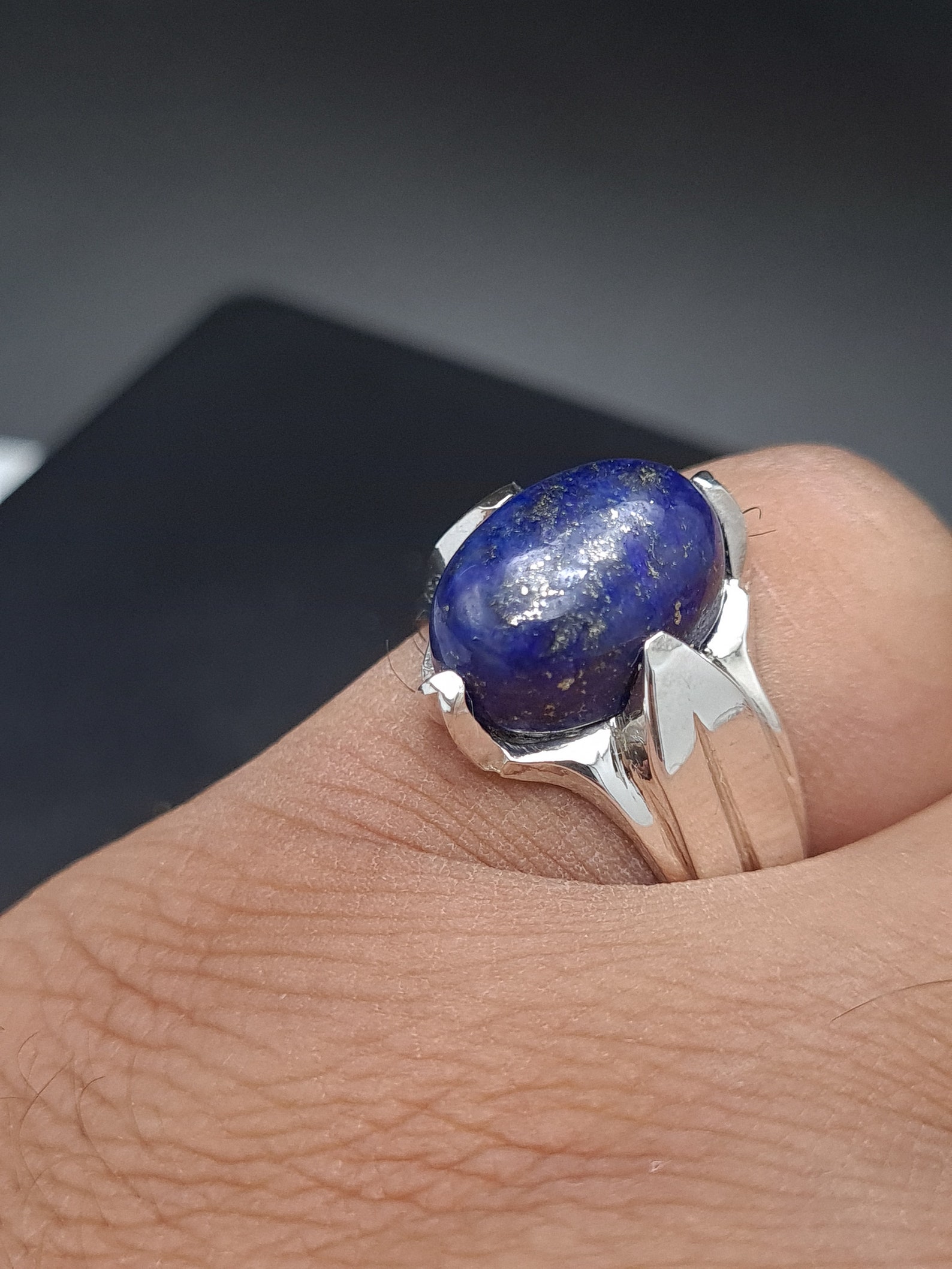 Mens Lapis Lazuli Ring Lajward Ring Sterling Silver Lapis Ring for Man ...