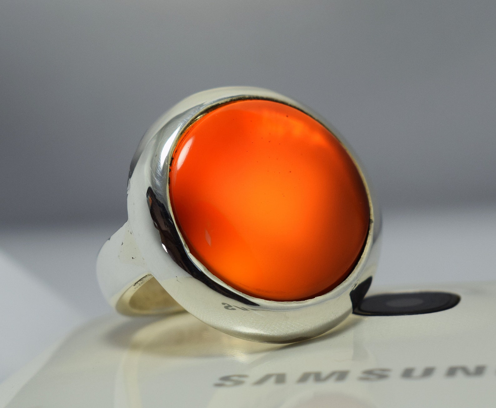 925 Sterling Silver Natural Dark Deep Blood Red Yemeni Aqeeq Ring Agate ...