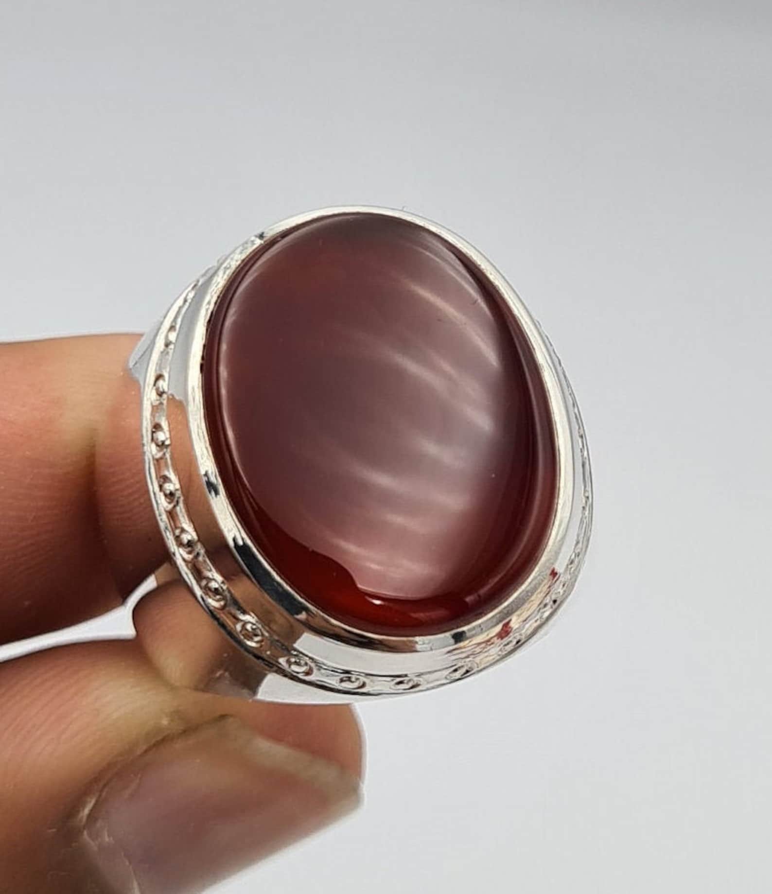 Yemeni Aqeeq Ring Beautiful Blood Red Yamni Yemen Yamani Akik - Etsy