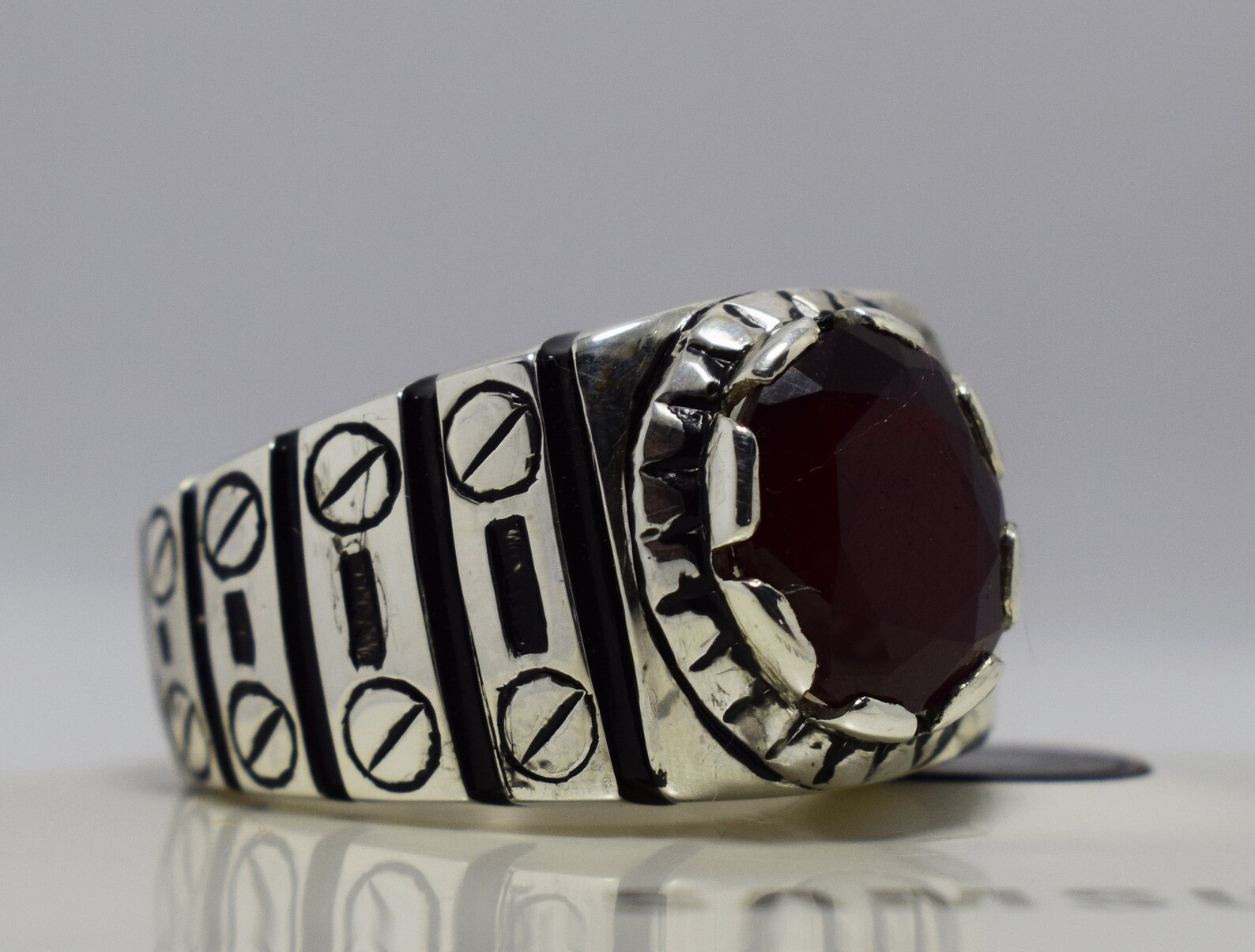 Pigeon Blood Red Ruby Mens Ruby Stone Ring Natural Ruby Band | Etsy