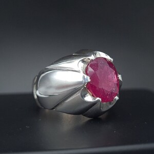 Mens Ruby Ring From African Mines High Quality Flux Filled Mens Ruby ...